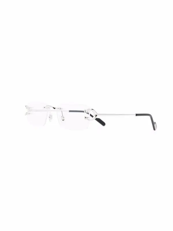 Cartier Rimless Square-frame Glasses - Silver