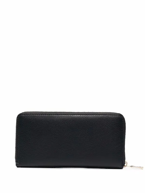 Patrizia Pepe Pebble-leather Continental Wallet - Black
