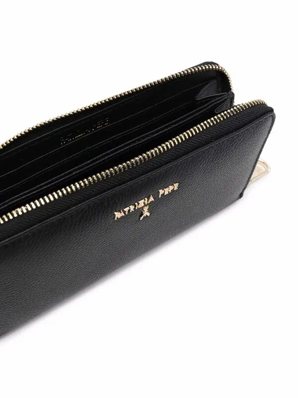 Patrizia Pepe Pebble-leather Continental Wallet - Black