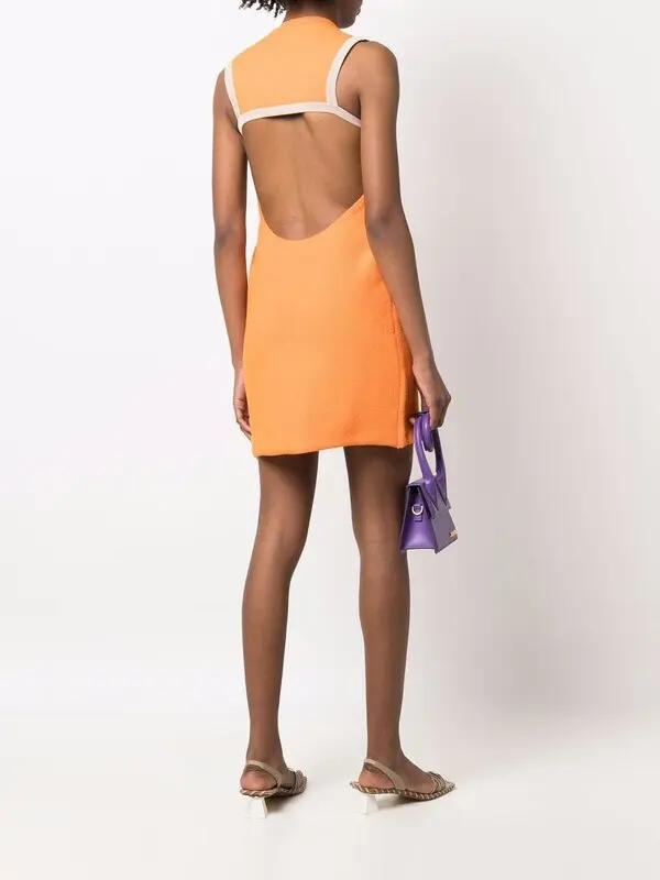 Jacquemus Sorbetto Knitted Mini Dress - Orange
