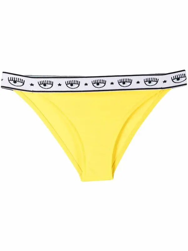 CHIARA FERRAGNI Logo-tape Detail Bikini Bottom - Yellow