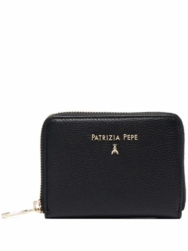 Patrizia Pepe Logo-lettering Pebble Wallet - Black