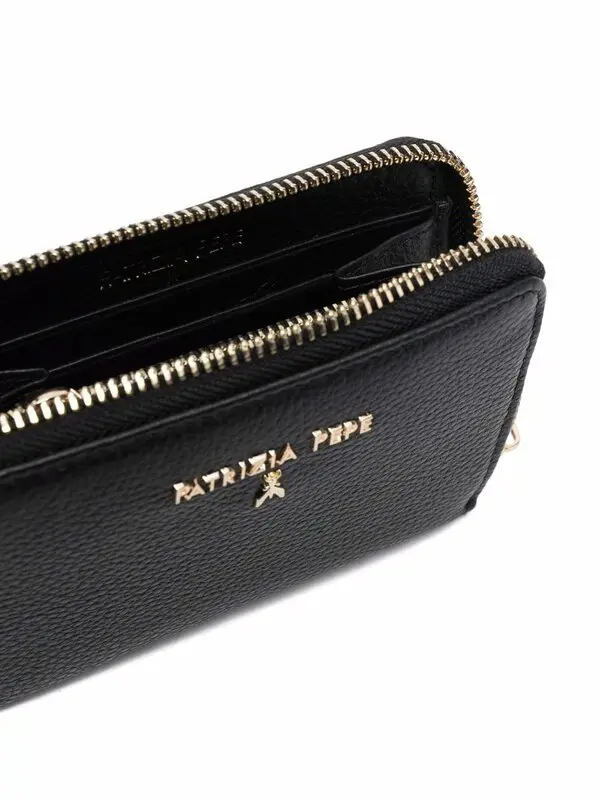 Patrizia Pepe Logo-lettering Pebble Wallet - Black