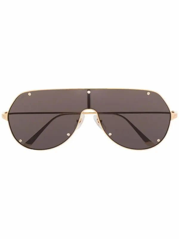 Cartier Mask Frame Sunglasses - Gold