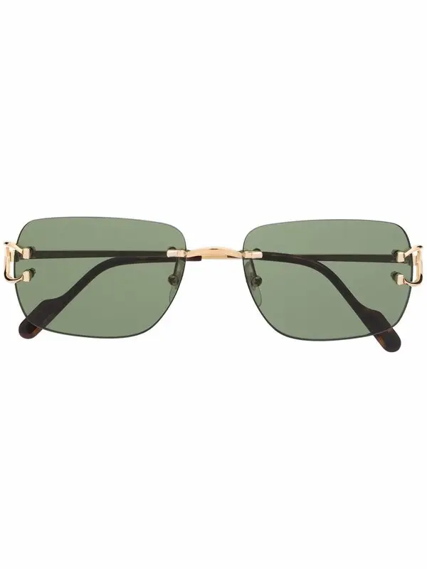 CARTIER Rectangle-frame Sunglasses - Gold