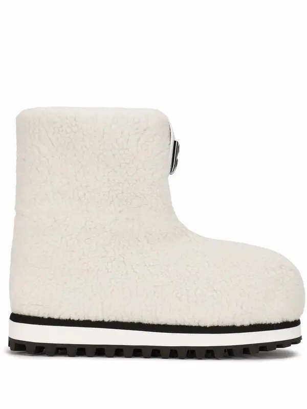 Dolce & Gabbana Logo Patch Ankle Boots