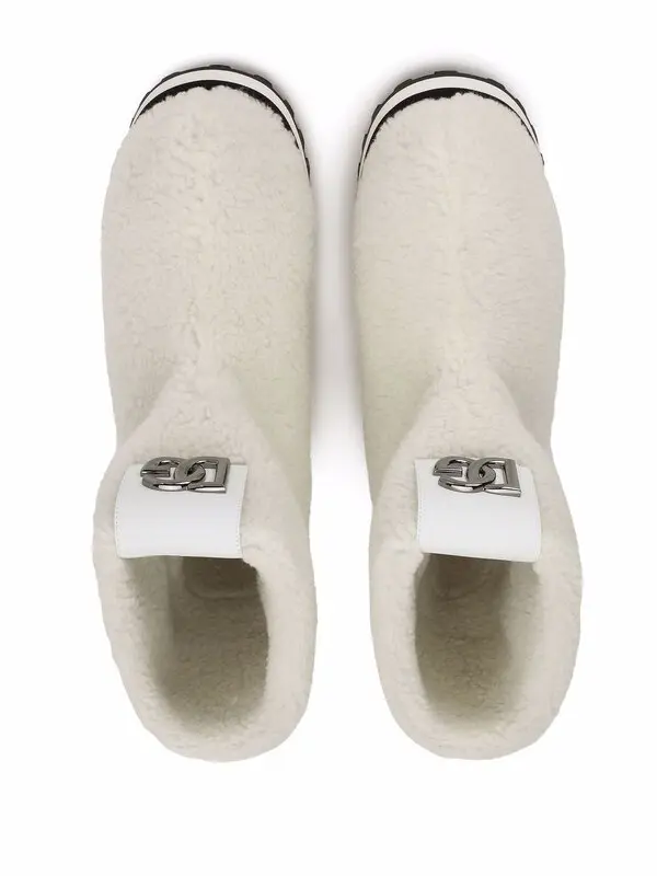 Dolce & Gabbana Logo Patch Ankle Boots