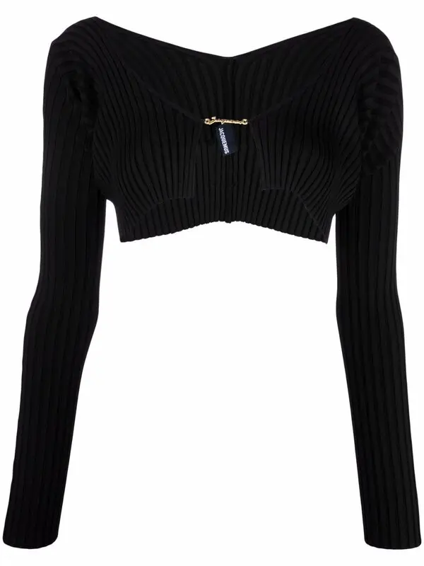 Jacquemus La Maille Pralu Cropped Cardigan - Black
