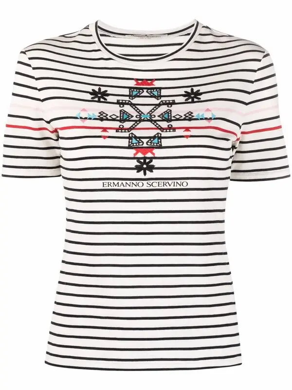 Ermanno Scervino Embroidered Cotton T-shirt - White