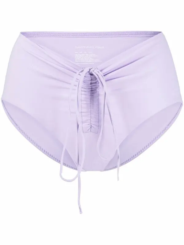 Christopher Esber Drawstring-detail High-waisted Bikini Bottom - Purple