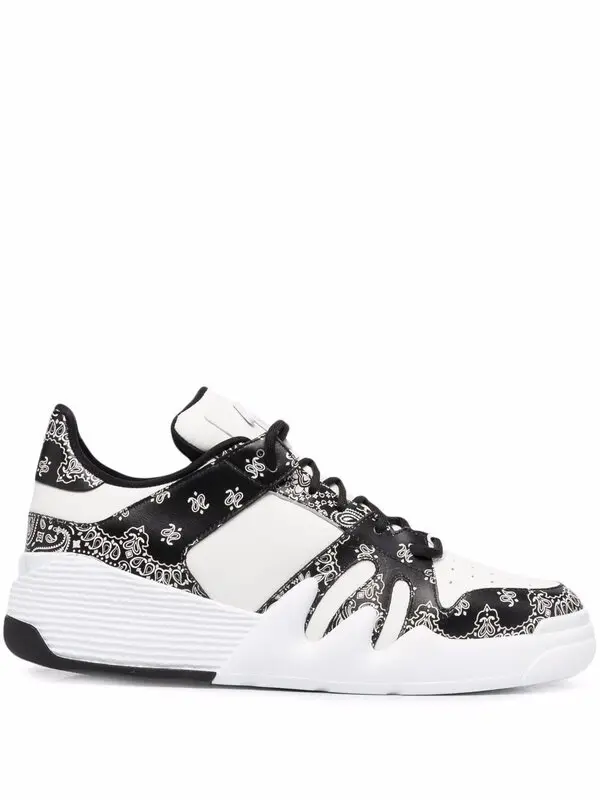 GIUSEPPE ZANOTTI Bandana-print Low-top Sneakers - White