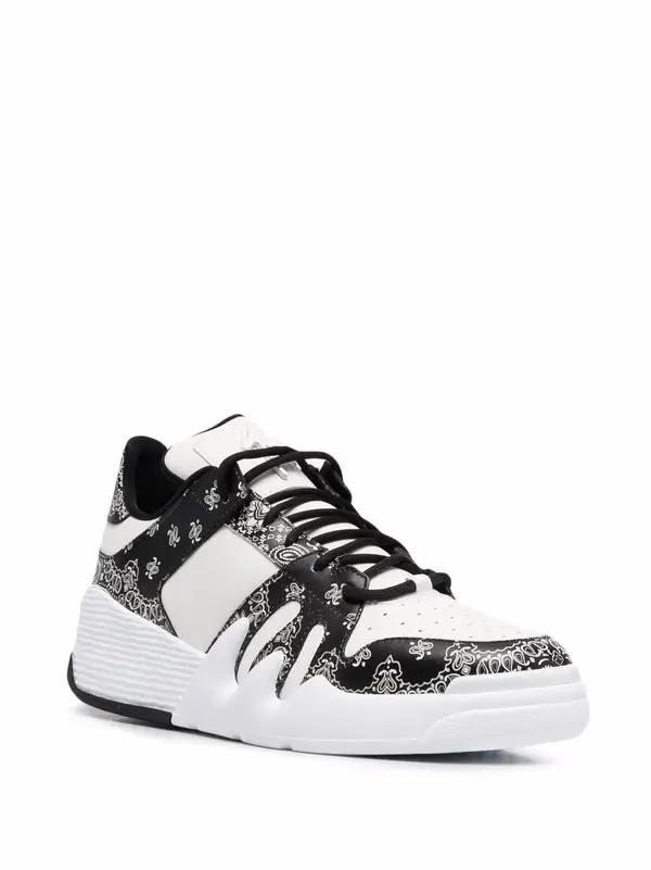 GIUSEPPE ZANOTTI Bandana-print Low-top Sneakers - White