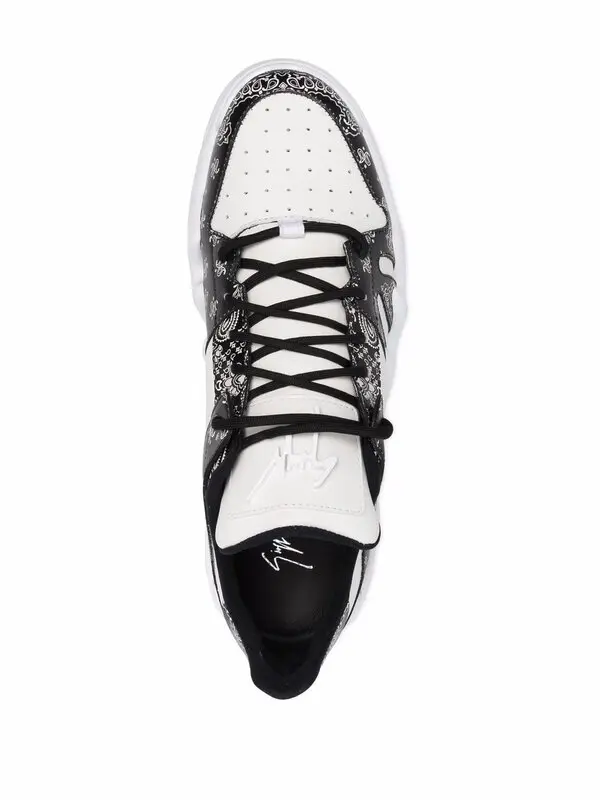 GIUSEPPE ZANOTTI Bandana-print Low-top Sneakers - White