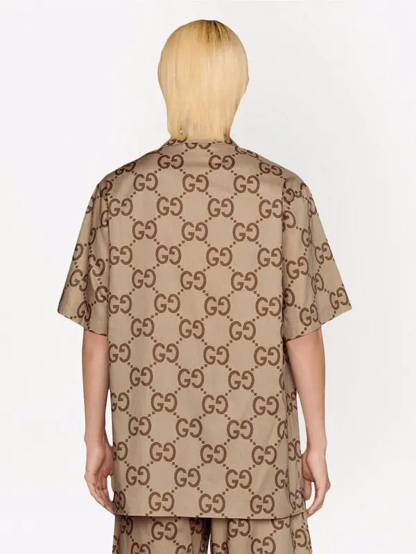 Gucci Pineapple Gg Canvas Bowling Shirt