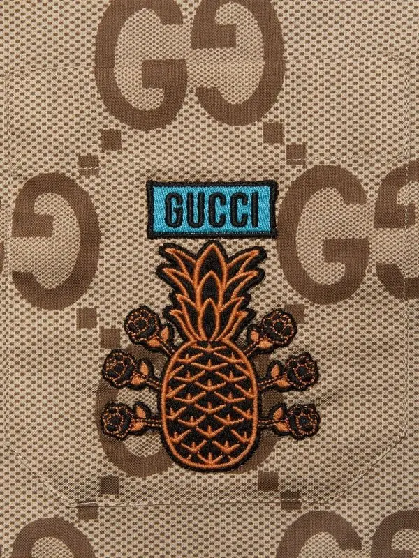 Gucci Pineapple Gg Canvas Bowling Shirt
