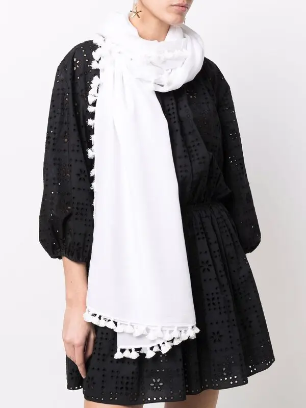 Melissa Odabash Pareo Tassel Scarf - White