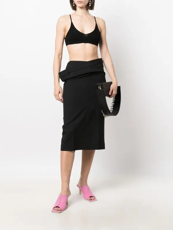Jacquemus Vela Draped Pencil Skirt