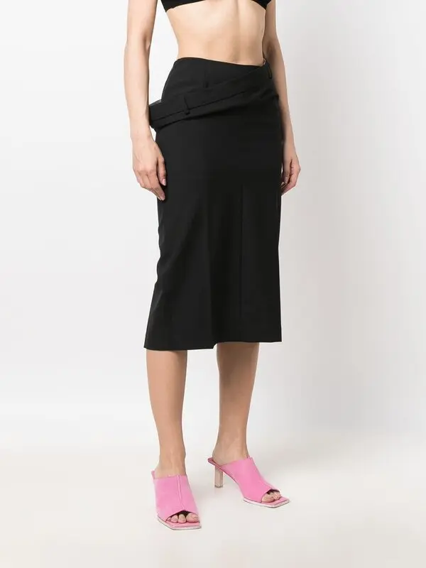 Jacquemus Vela Draped Pencil Skirt