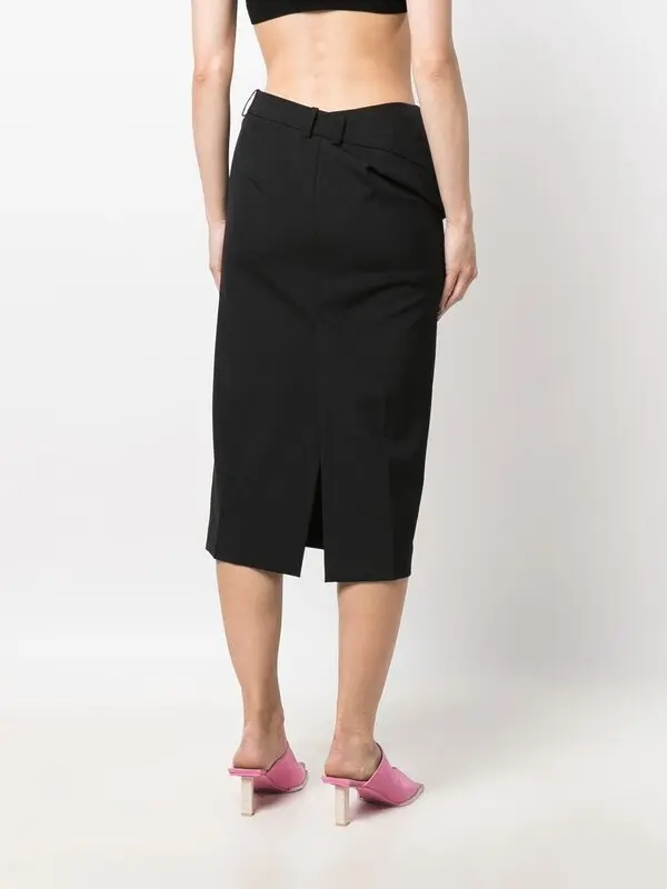 Jacquemus Vela Draped Pencil Skirt
