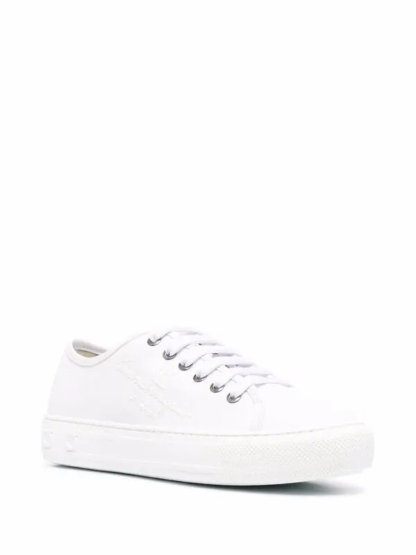 FERRAGAMO Embossed-logo Low-top Sneakers - White