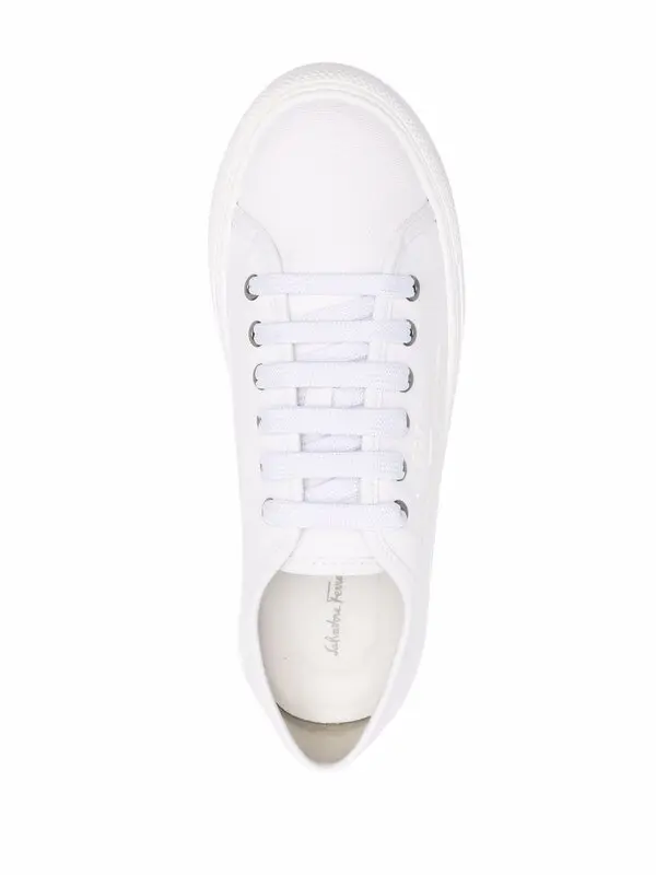FERRAGAMO Embossed-logo Low-top Sneakers - White