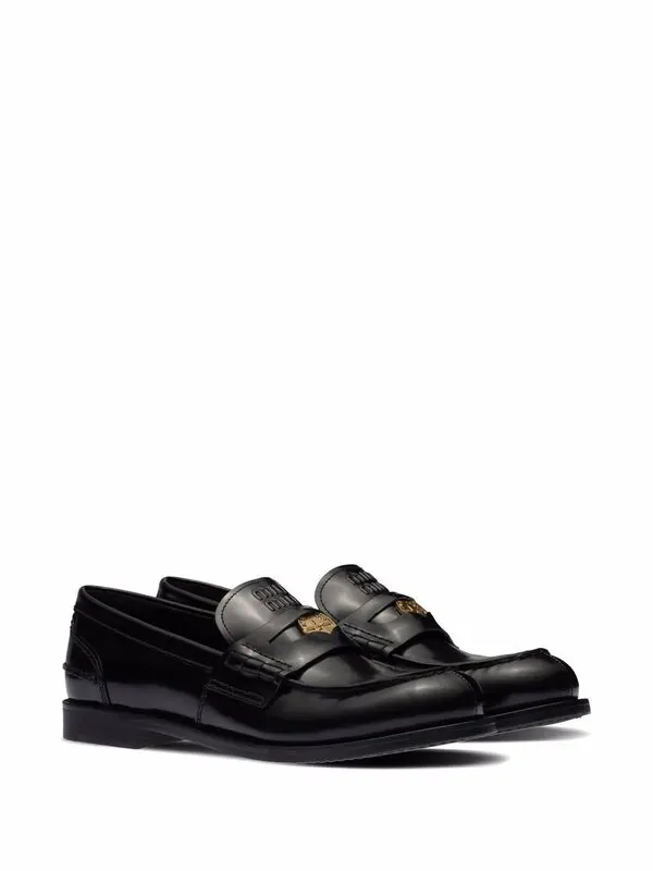 Miu Miu Leather Penny Loafers