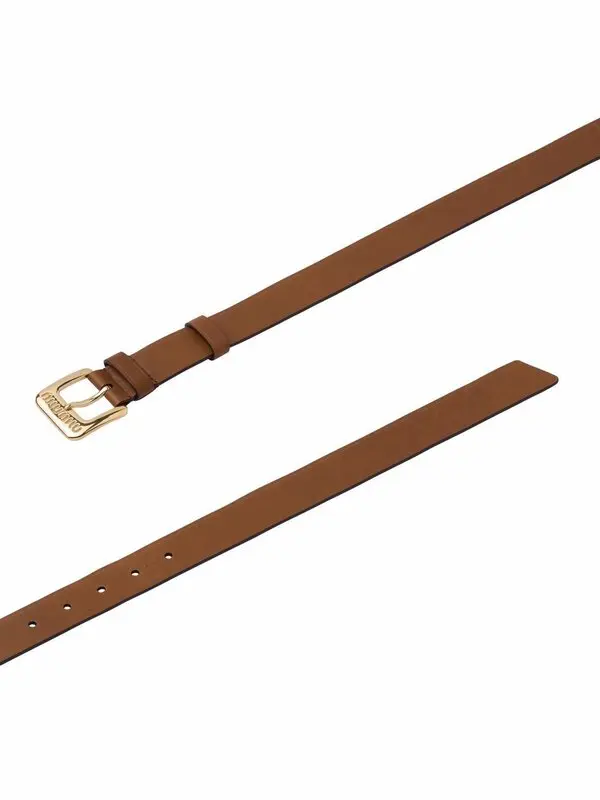 Miu Miu Cut-out Logo Leather Belt - Brown
