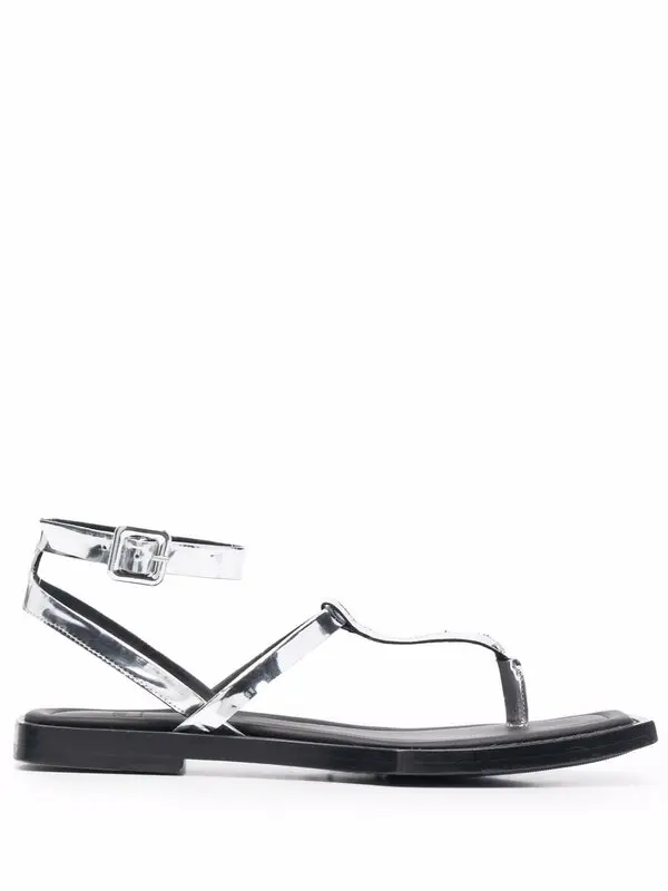 Ami Metallic Flat Sandals