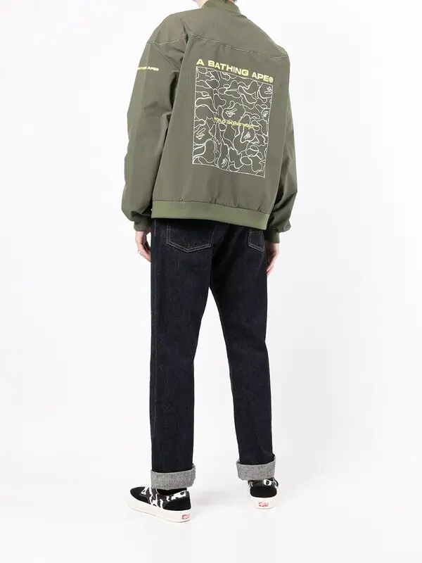 A BATHING APE® World Gone Mad Bomber Jacket
