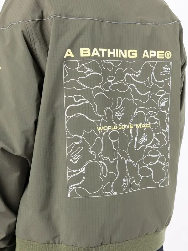 A BATHING APE® World Gone Mad Bomber Jacket