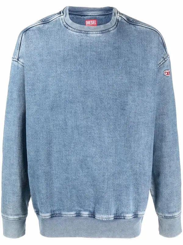 Buy DIESEL® D-krib Washed-denim Sweatshirt - Blue At 9% Off