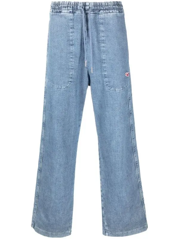 DIESEL® D-martians Track 09d01 Wide-leg Jeans - Blue