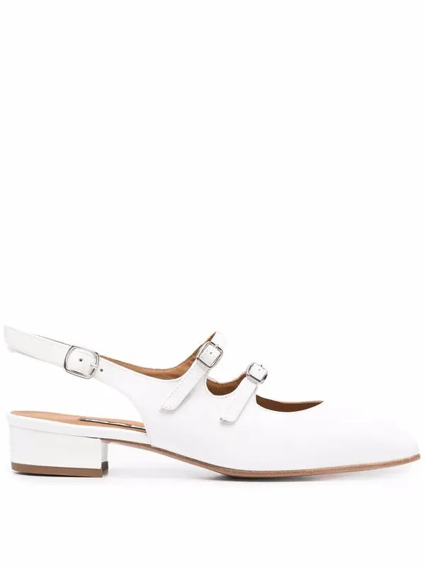 CAREL Peche Buckled Slingback Pumps - White