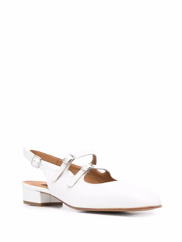 CAREL Peche Buckled Slingback Pumps - White