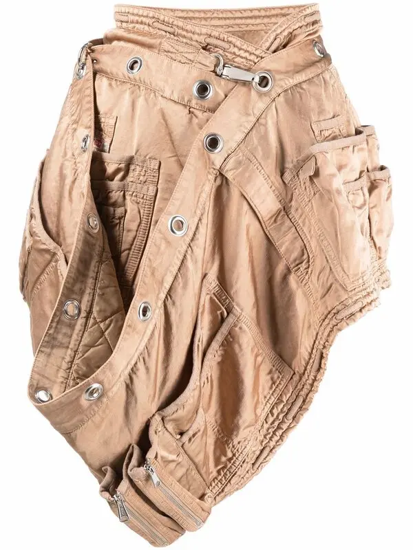 DIESEL® Asymmetric Drape Mini Skirt - Neutrals