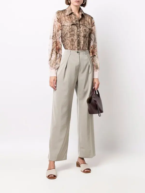 Alberta Ferretti Snake-print Silk Shirt