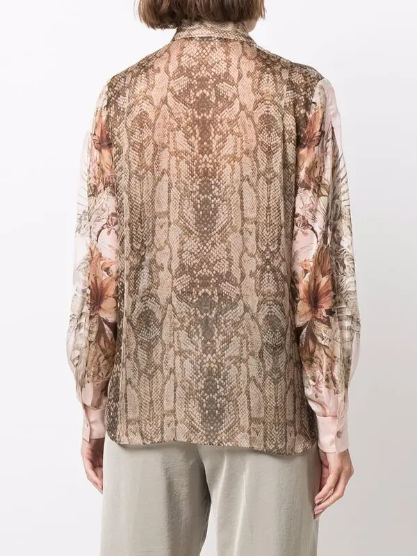 Alberta Ferretti Snake-print Silk Shirt