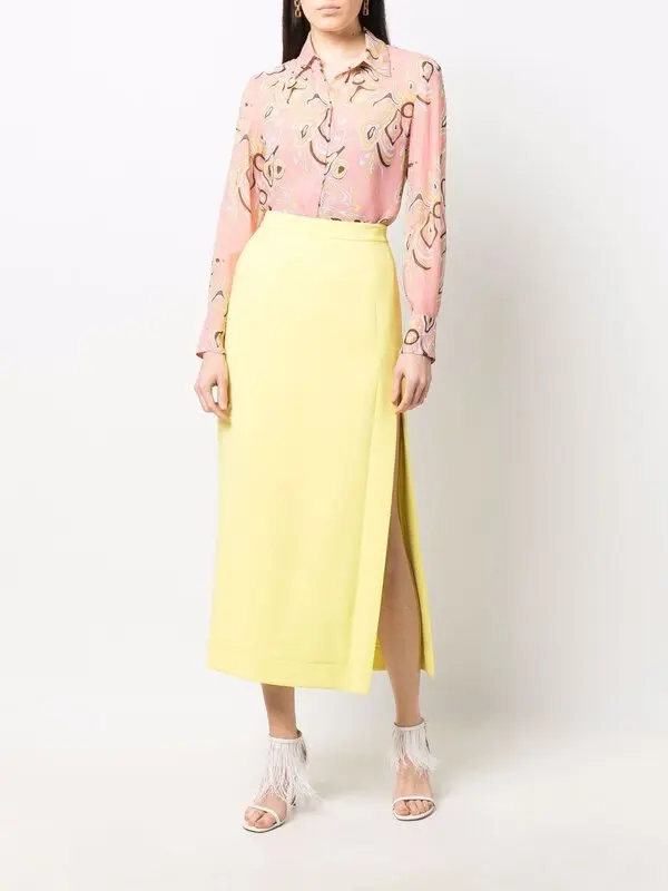Emilio Pucci High-waisted Slit Detail Ankle-length Skirt