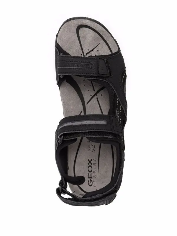 Geox Strada Double-strap Sandals - Black