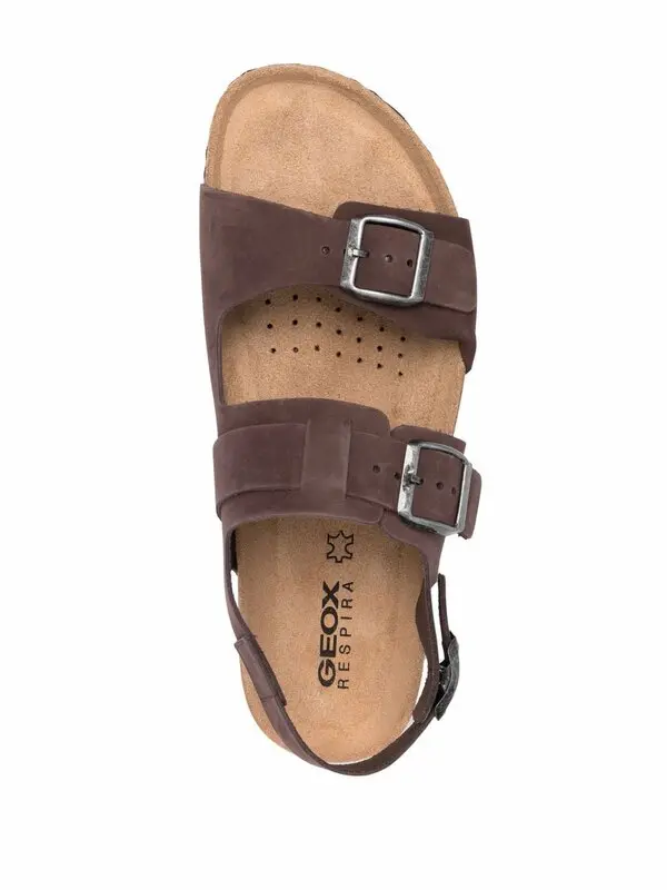 Geox Ghita Leather Sandals - Brown