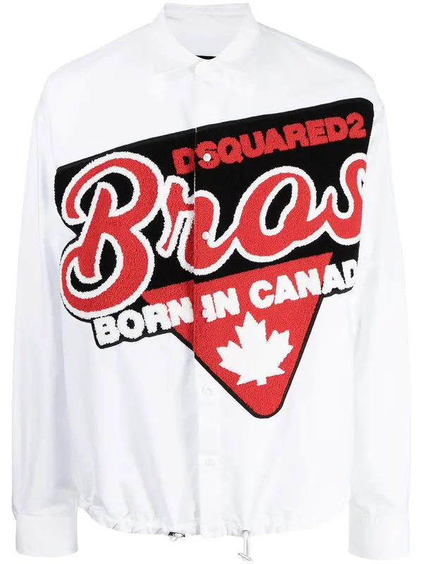 Dsquared2 Logo-patch Long-sleeve Shirt - White