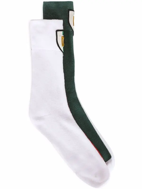 Dolce & Gabbana Italia Logo-patch Socks - Red