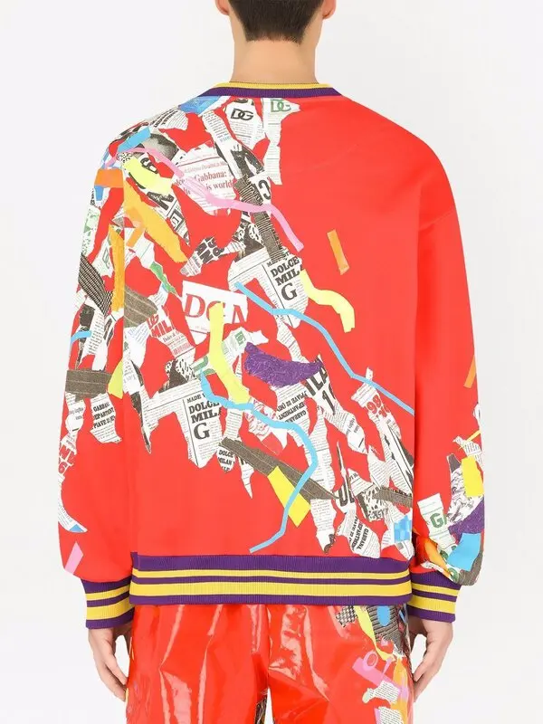 Dolce & Gabbana Patchwork-print Crewneck Sweatshirt