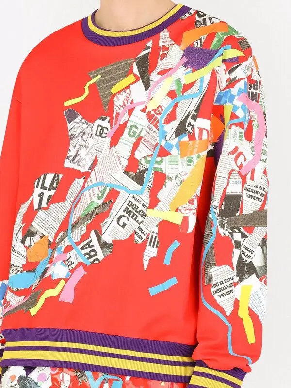Dolce & Gabbana Patchwork-print Crewneck Sweatshirt