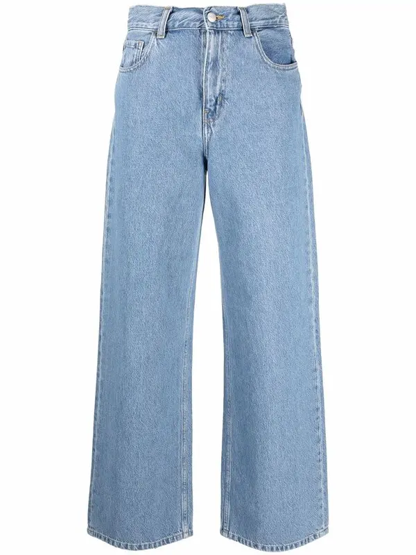 Carhartt Work In Progress Jane Wide Leg Jeans In Deep Organic Cotton Blend - Blue
