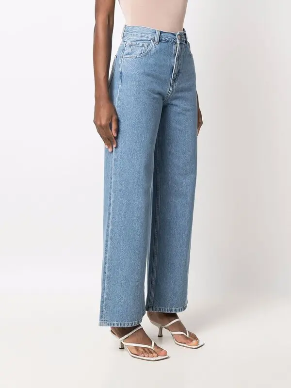 Carhartt Work In Progress Jane Wide Leg Jeans In Deep Organic Cotton Blend - Blue