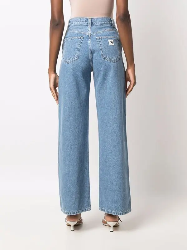 Carhartt Work In Progress Jane Wide Leg Jeans In Deep Organic Cotton Blend - Blue