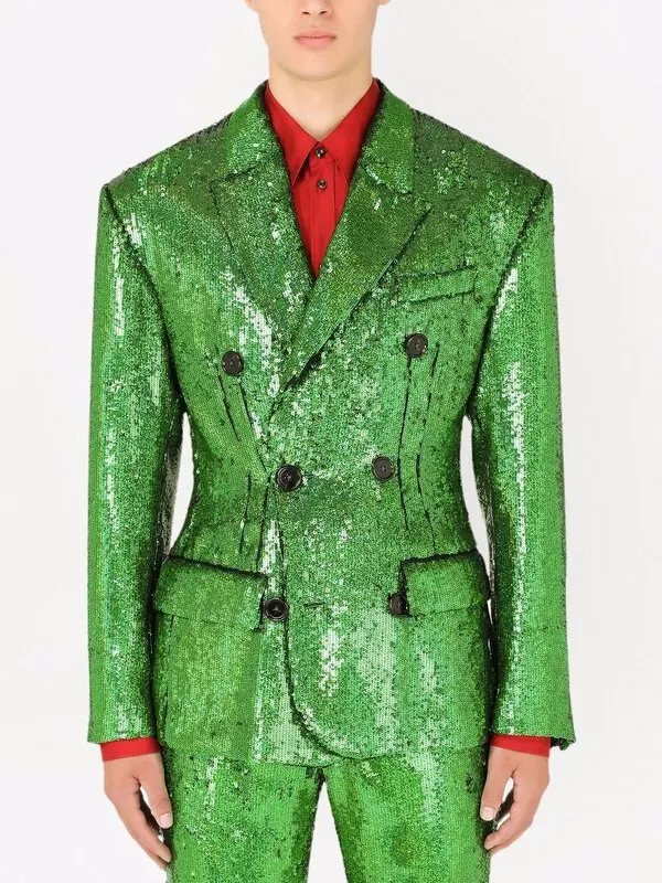 Dolce & Gabbana Sequin-embellished Double-breasted Blazer