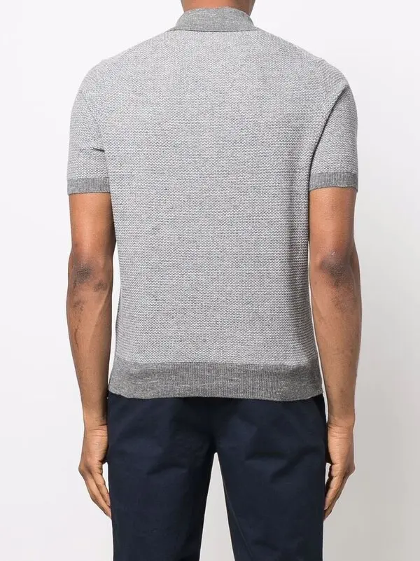 Canali Cotton Zip-up Polo Shirt