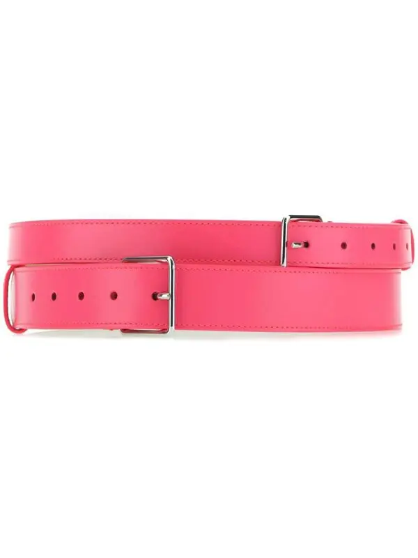 Alexander McQueen Buckle-fastened Leather Belt - Pink